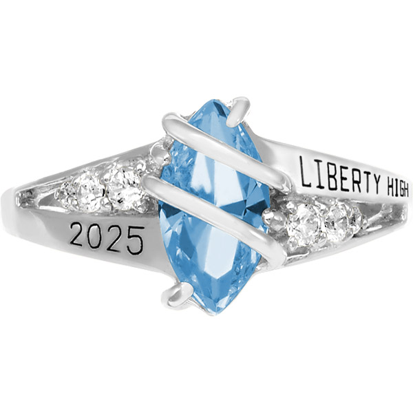 Beautiful Girls Class Rings In Your Birth Stone For Cheap